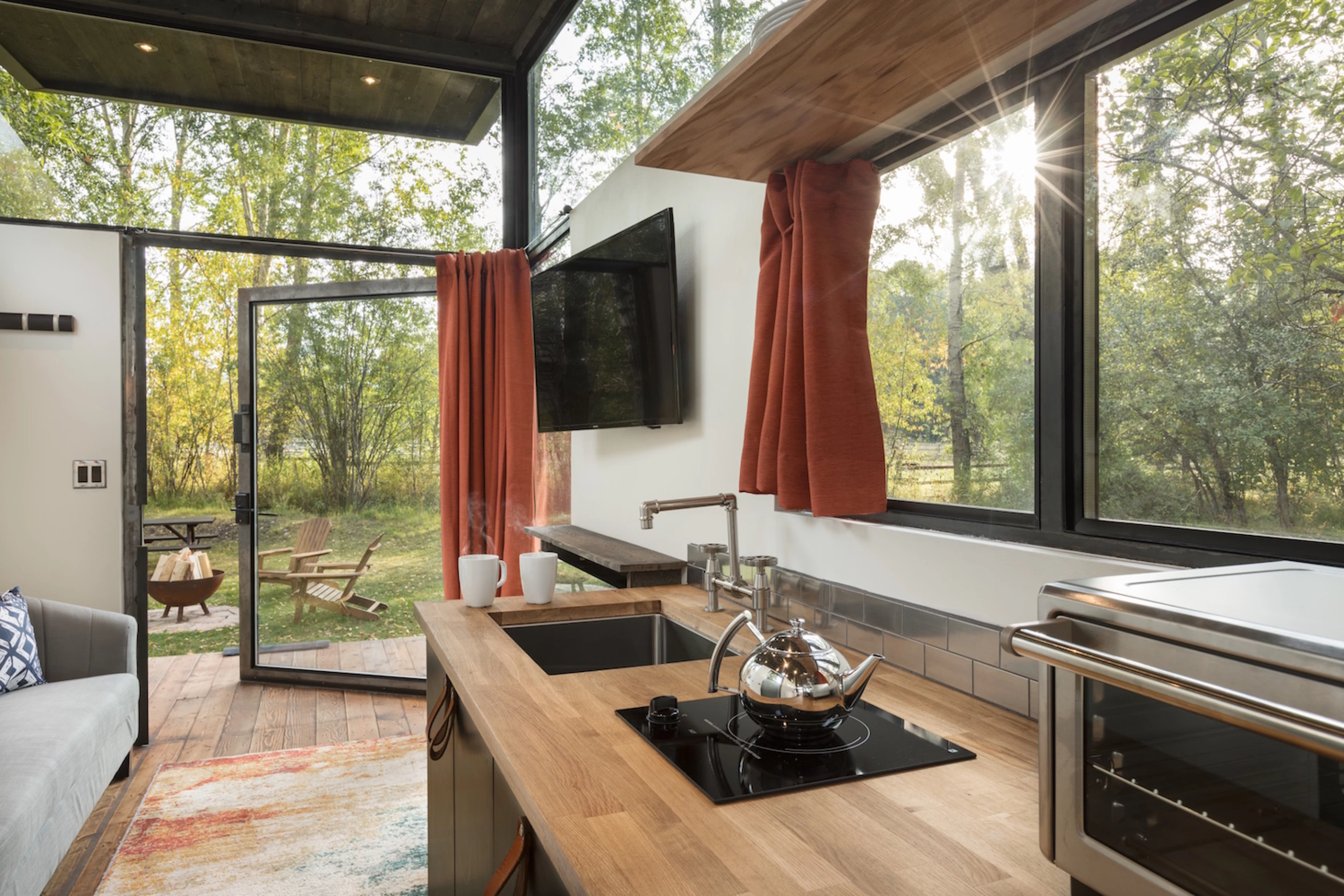 Wedge-shaped tiny house offers a compact home for two