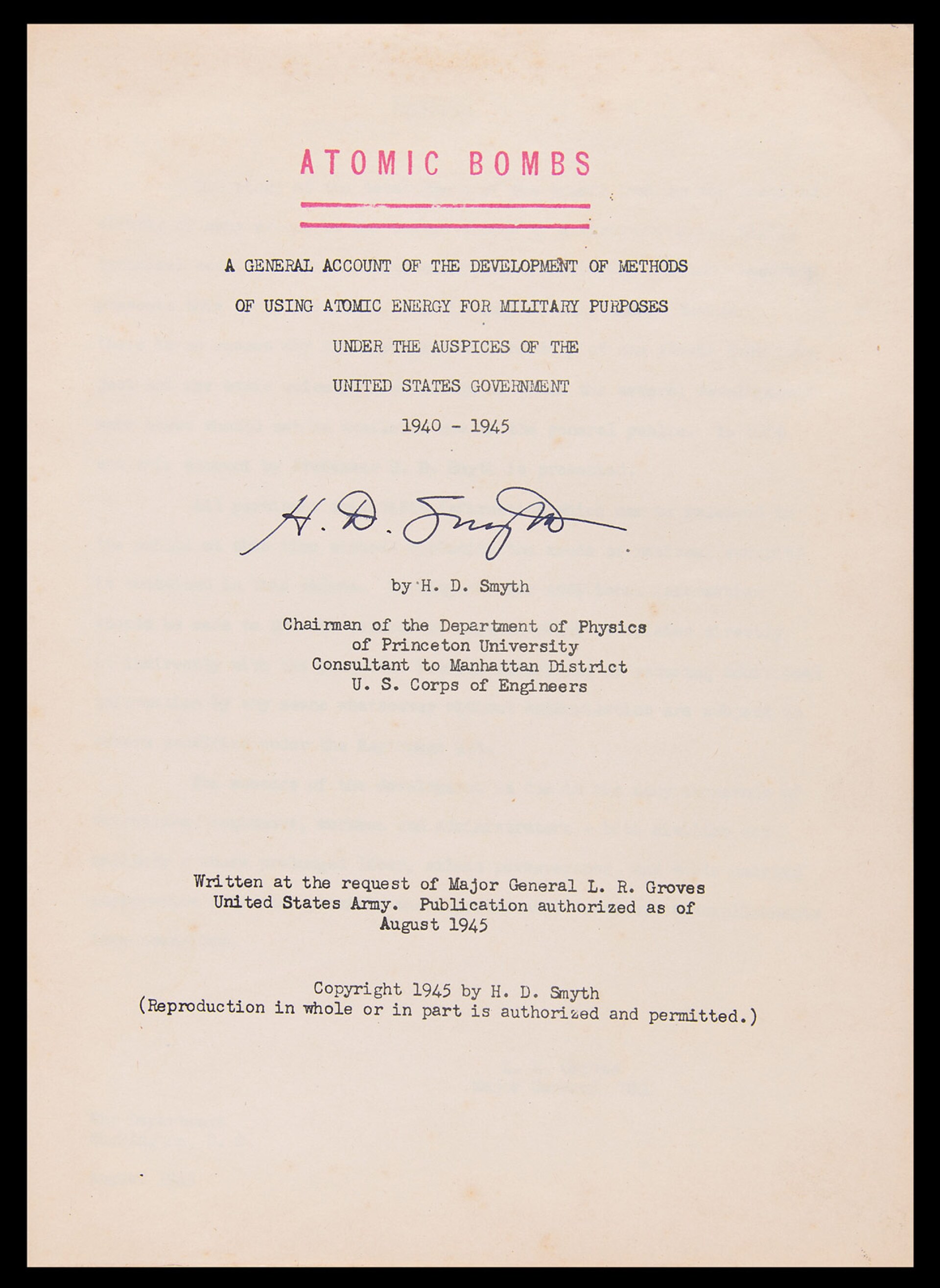 Oppenheimer's Manhattan Project report goes to auction