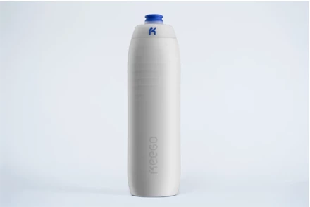 Keego water bottle uses squeezable titanium in place of plastic