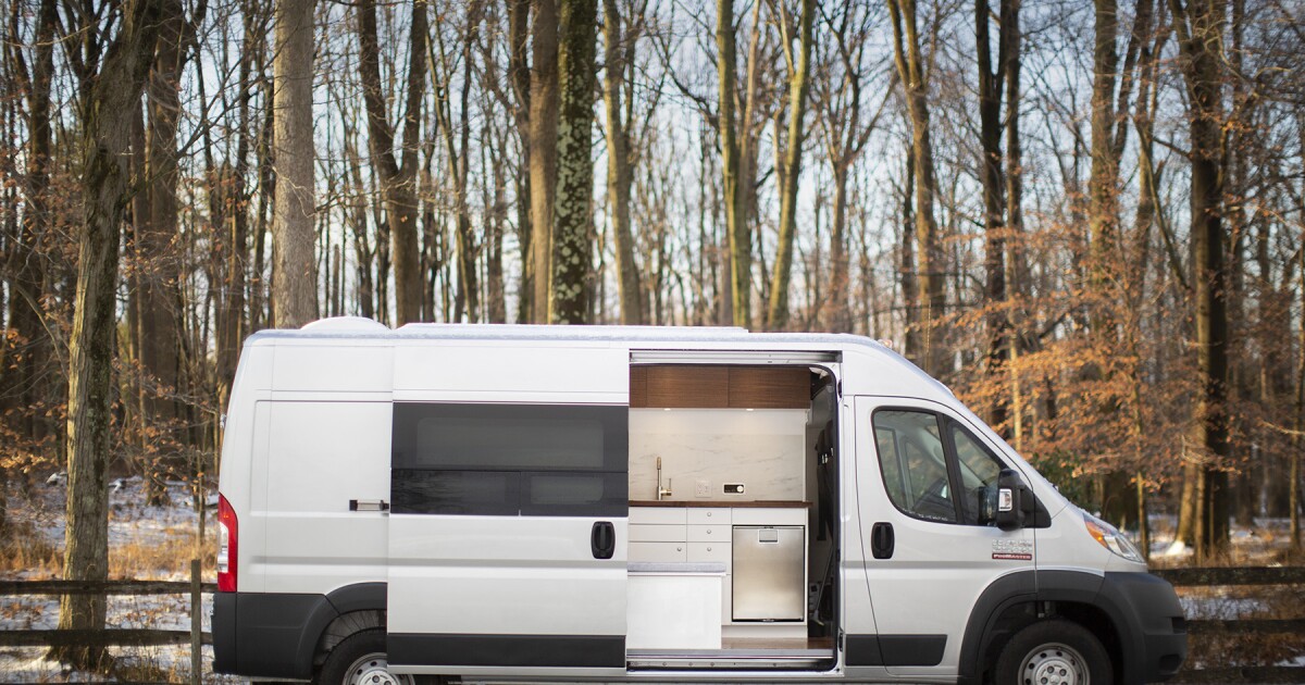 Tesla-powered urban adventure camper van takes modern living off-grid