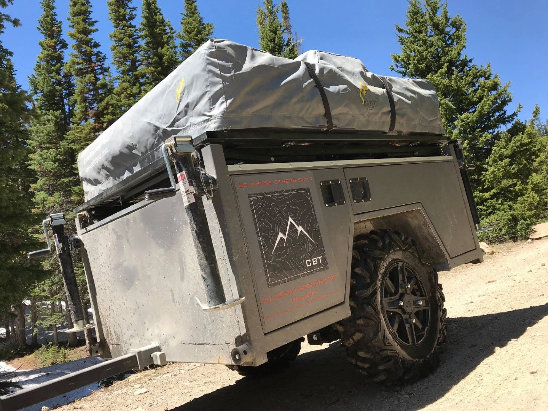 Backcountry-grade ATV camping trailer provides an electric lift to ...