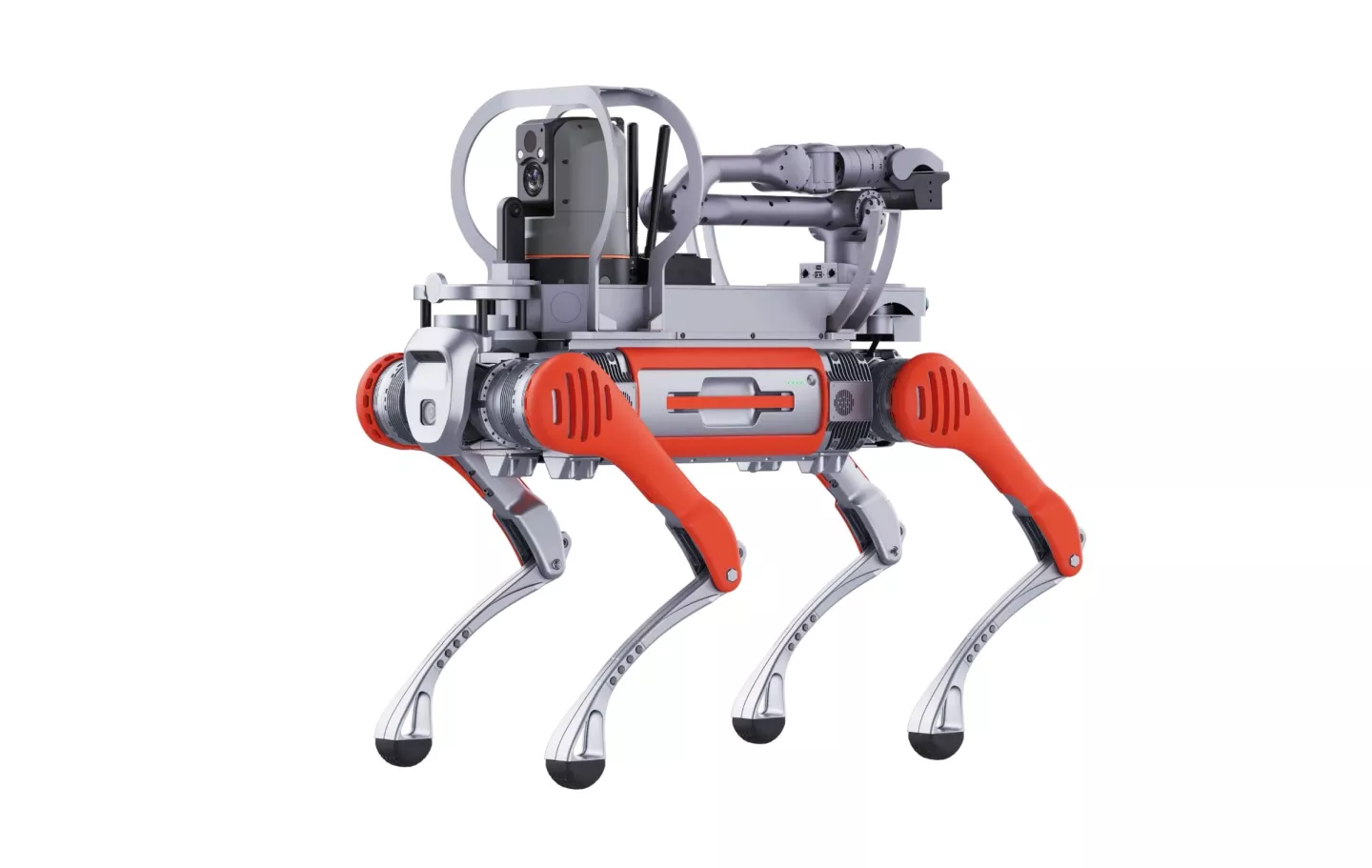 Unitree B2 robodog fights fires with water cannon