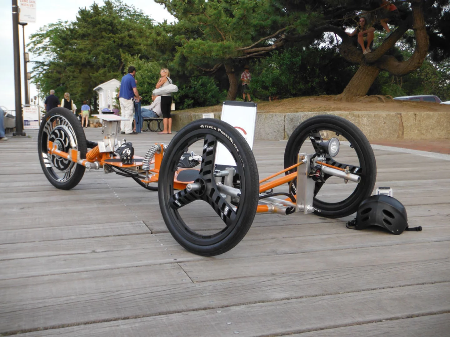 Tribey electric trike can be ridden standing or recumbent
