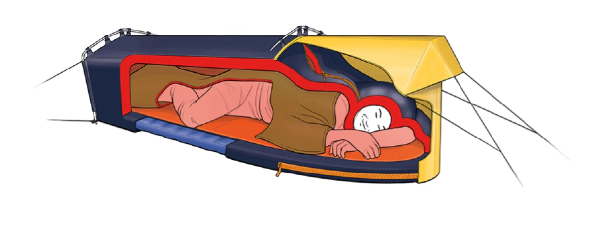 Polarmond sleep system rolls three camping essentials into a warm ...