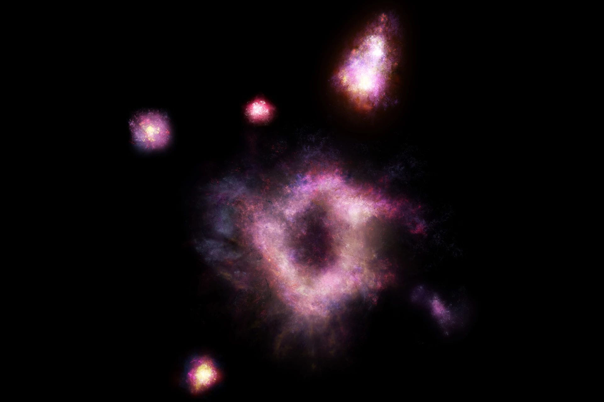 "Cosmic ring of fire" tells tale of ancient intergalactic collision