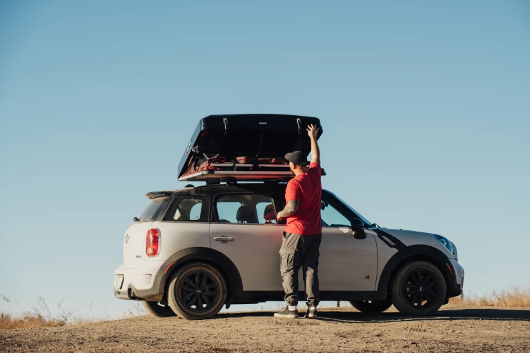 IKamper Mini expanding hardshell roof tent turns small car into camper