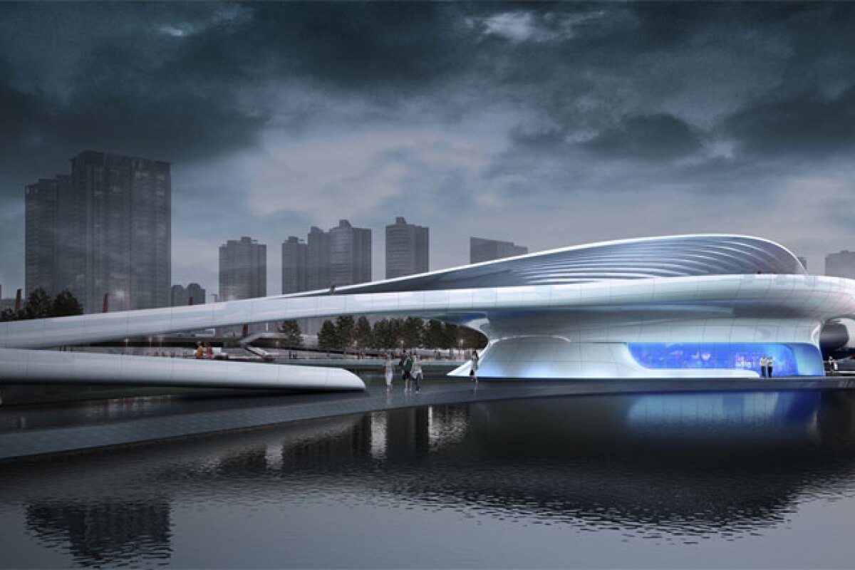 futuristic bridge architecture