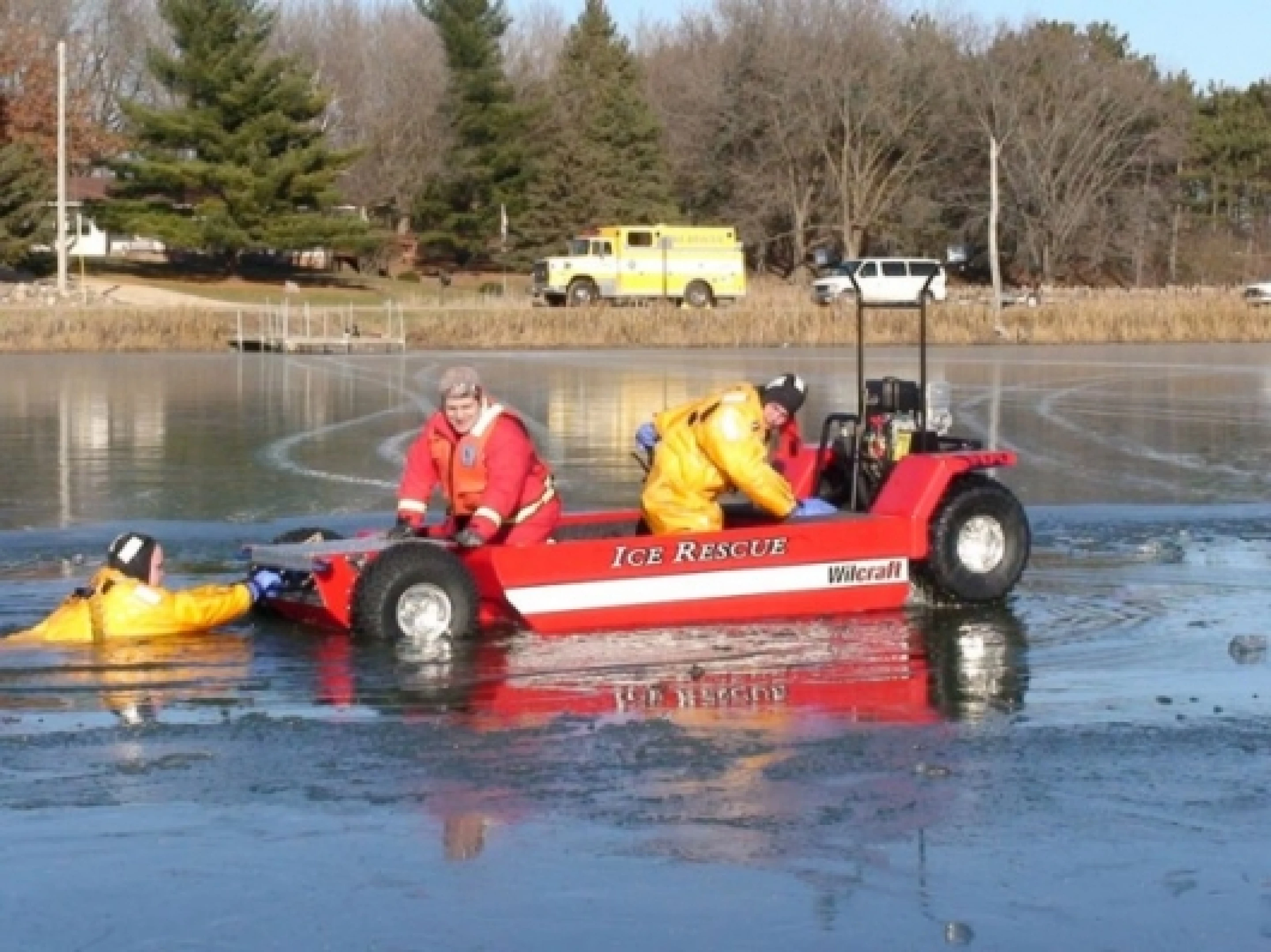 The Wilcraft amphibious ice-fishing vehicle