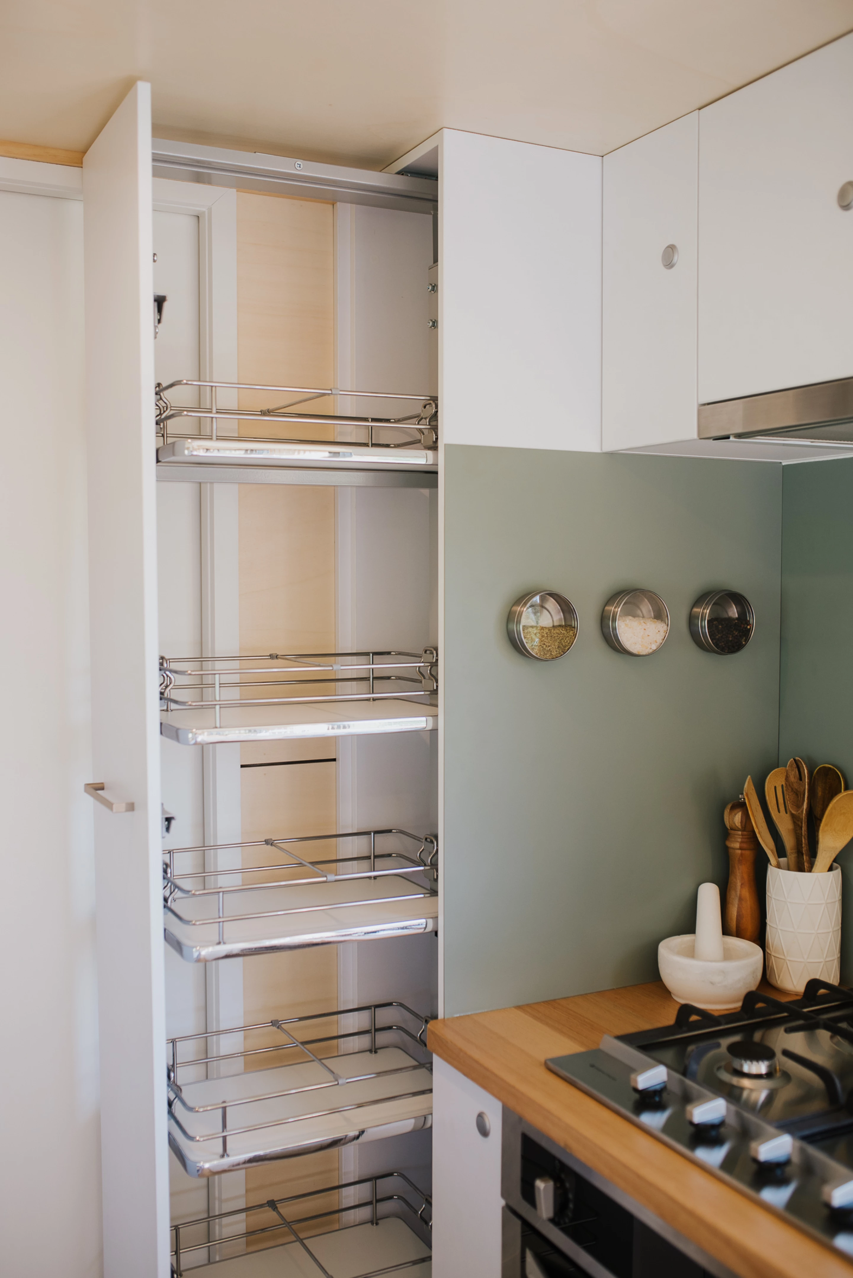 Nugget tiny house doubles up on staircases and storage space