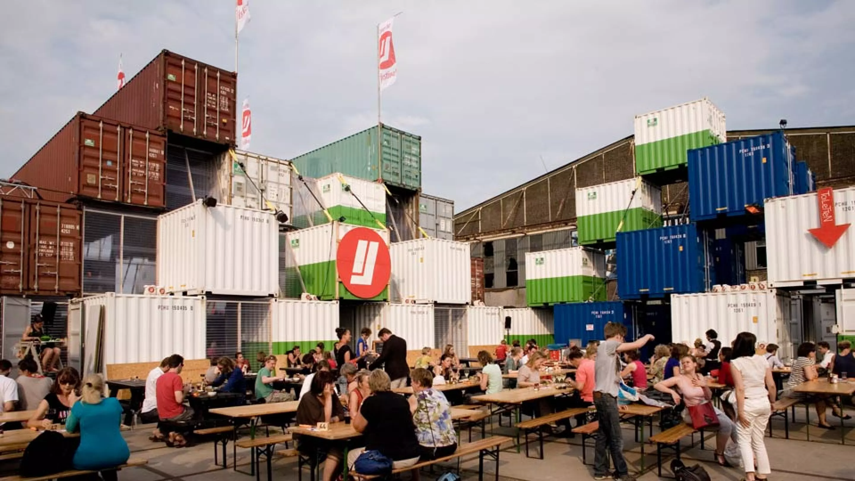 O+A's temporary shipping container "city"