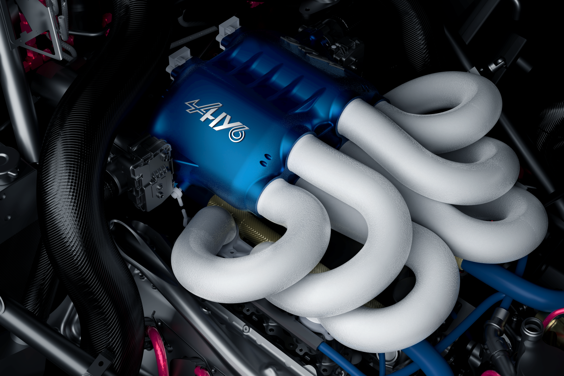 Water-injected hydrogen combustion V6 doubles up power