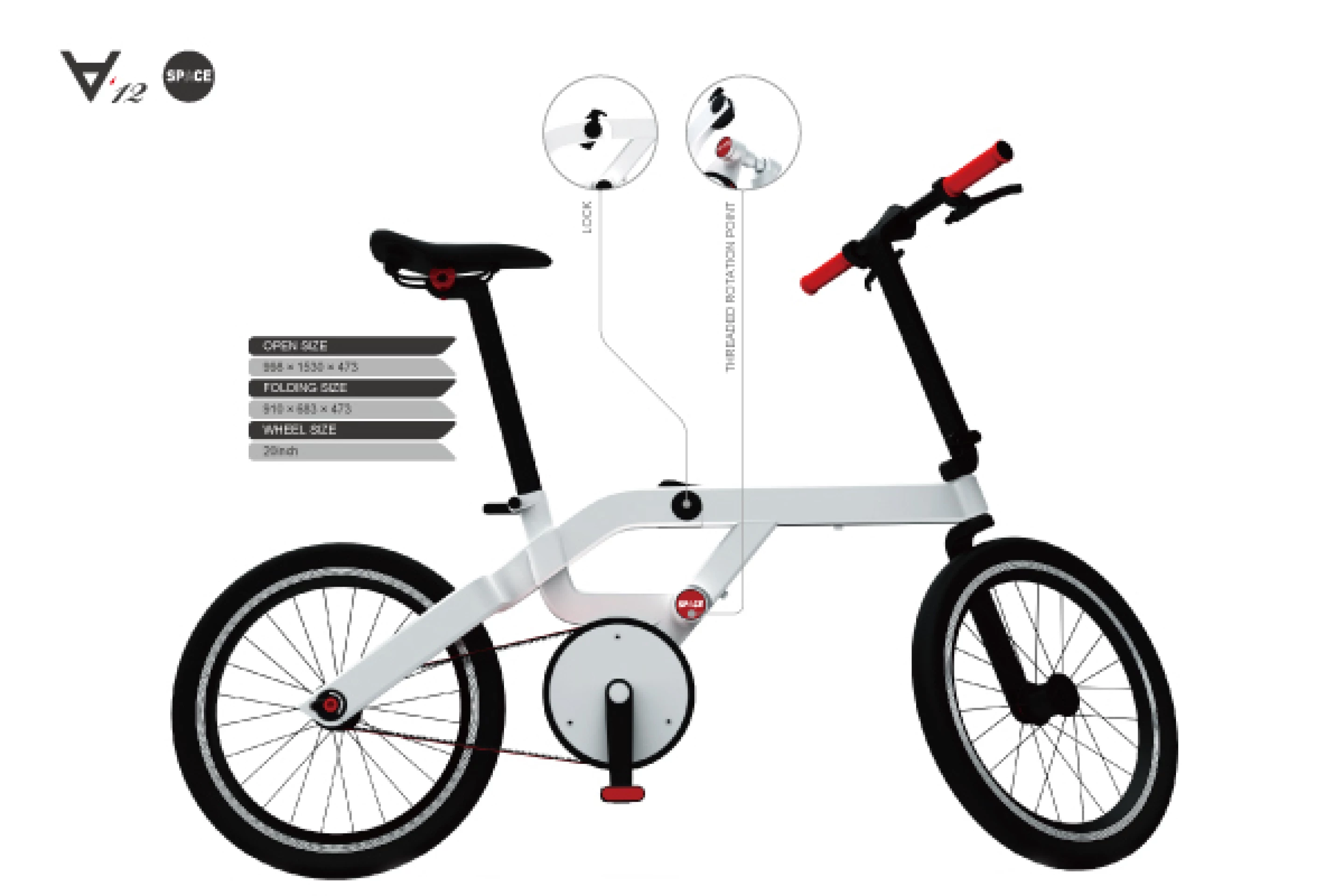 SPACE folding bike unfolds with a touch