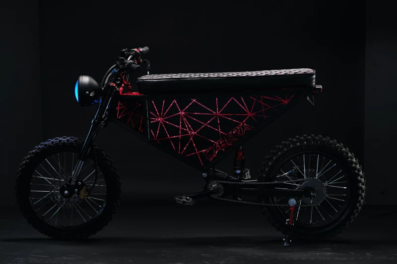 Wicked Xion ebike flashes across road and trail at 50 mph