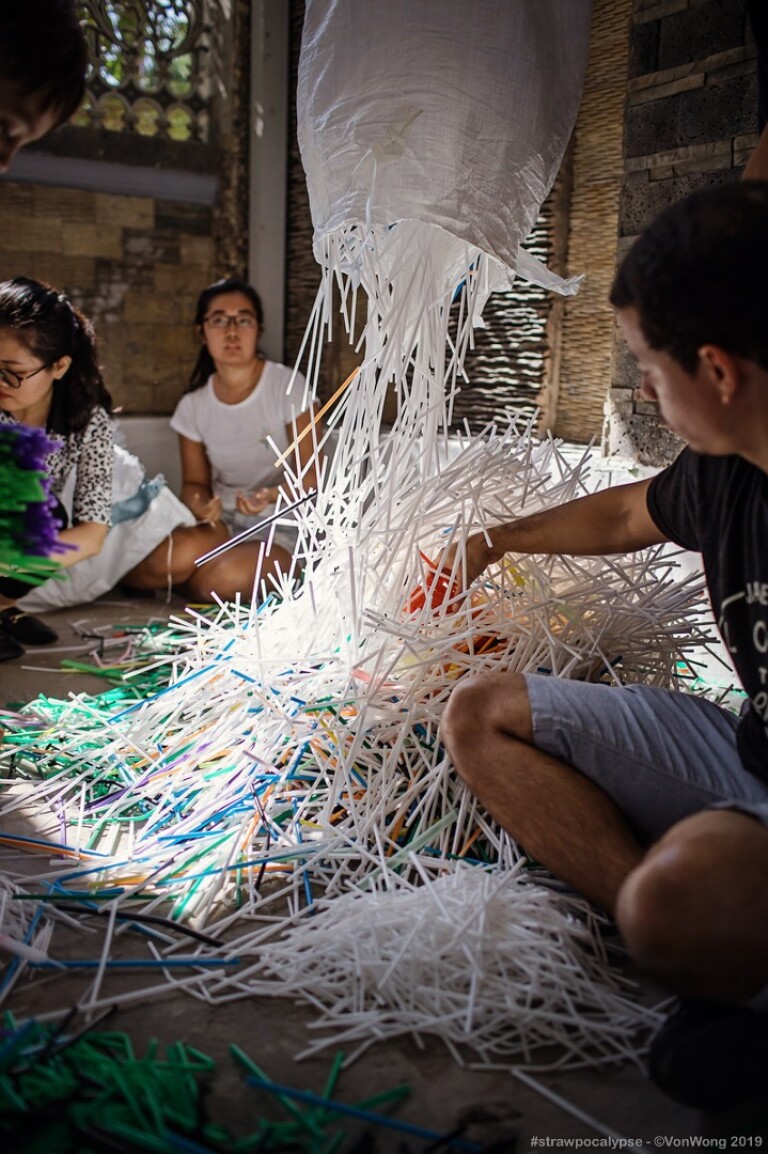 Surreal Strawpocalypse installation arranges thousands of plastic ...
