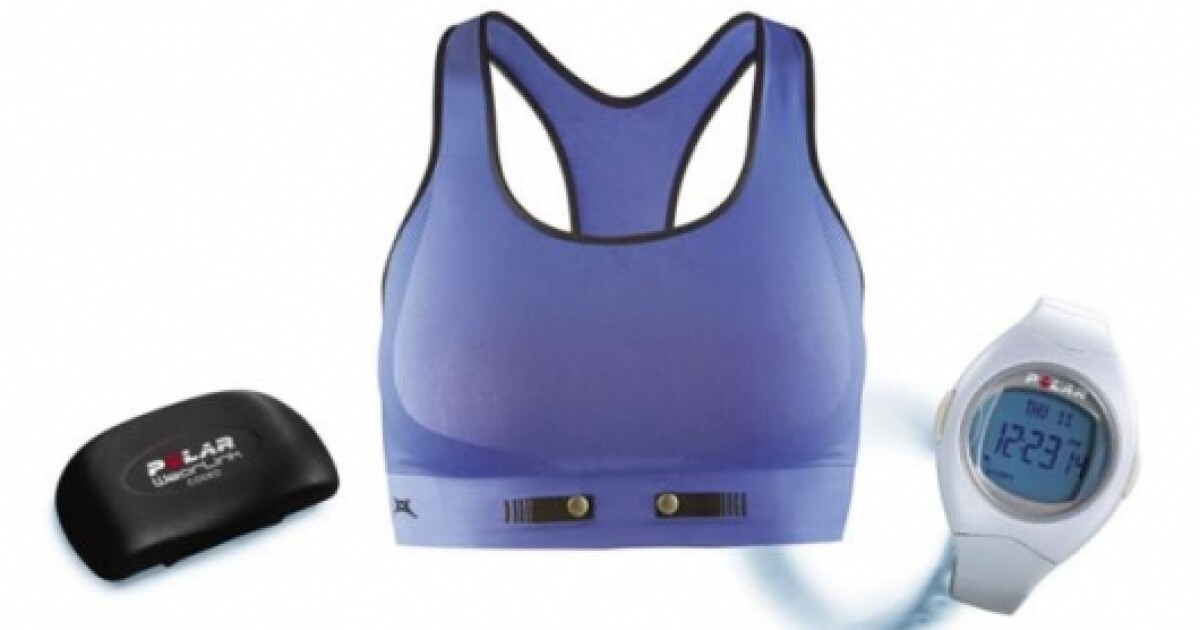 Sports bra monitors heart rate with built-in heart monitor
