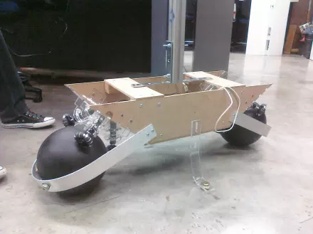 Students designing an omnidirectional sphere-wheeled electric motorcycle