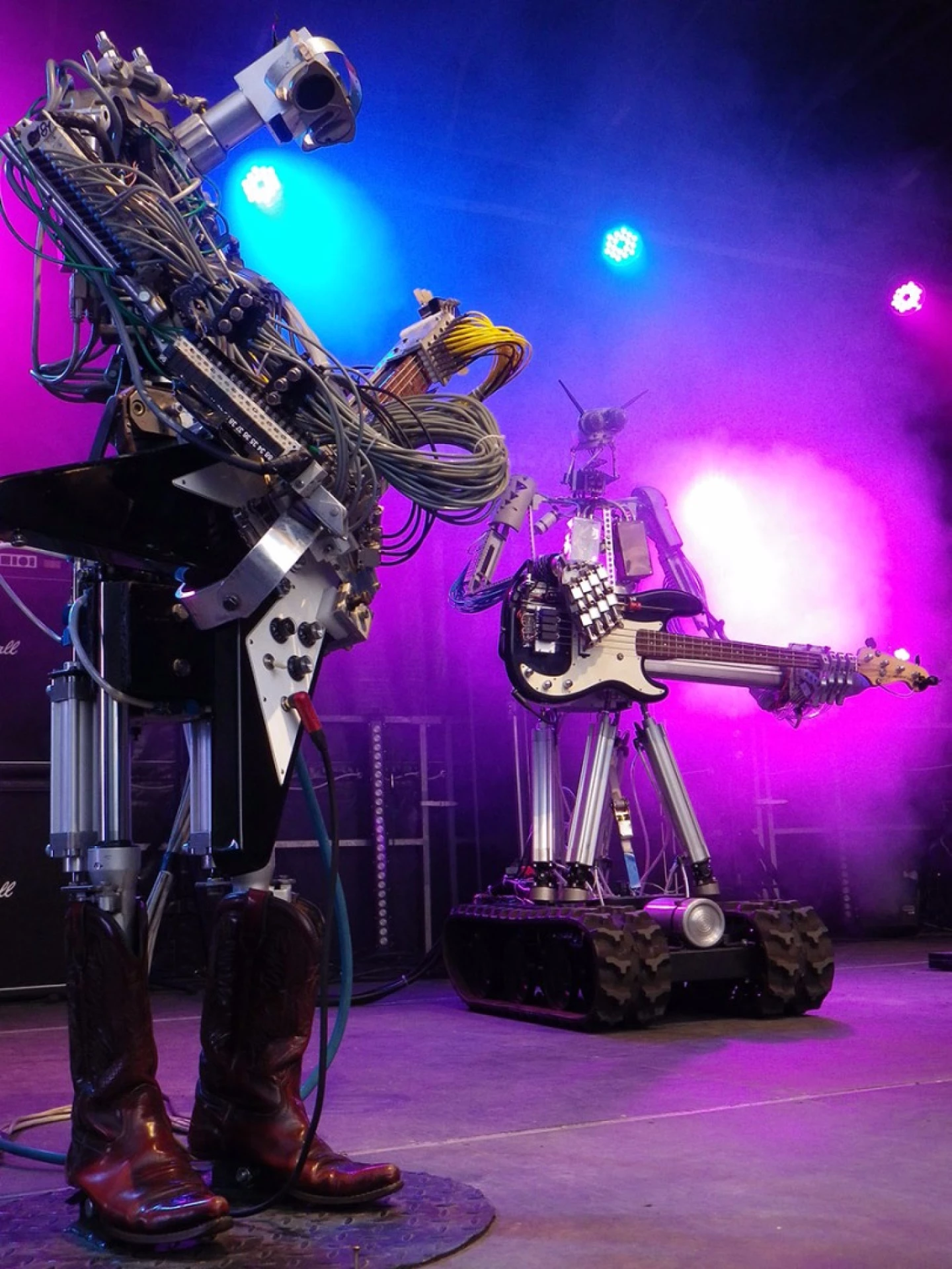Compressorhead rocks the crowd to find new robot band member