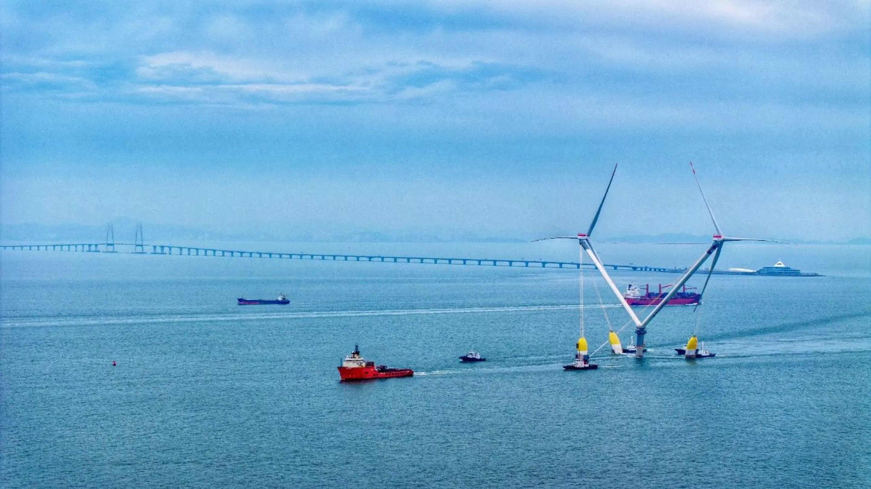 Giant dual-rotor wind turbine takes to the seas in China