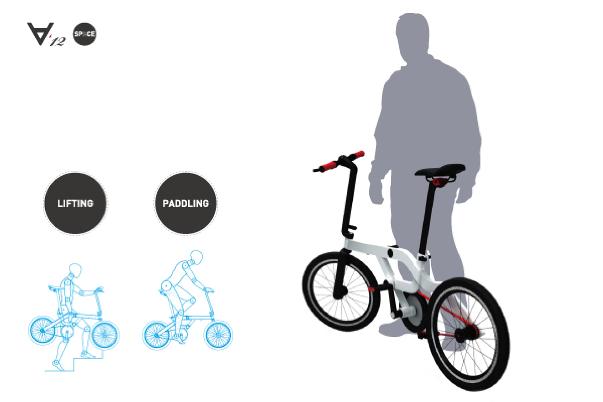 SPACE folding bike unfolds with a touch