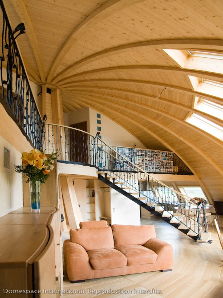 The UFO-like Domespace rotating wooden house