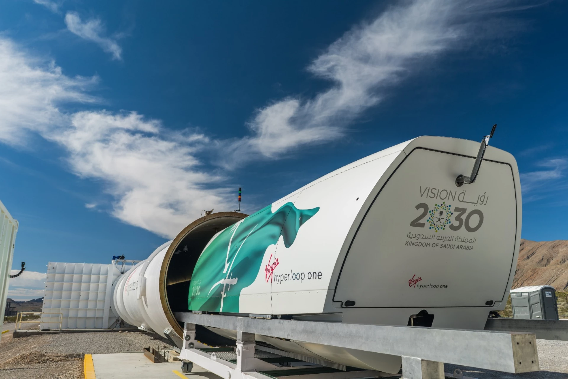 Virgin Hyperloop One shows off shiny new passenger pod for Saudi Arabia