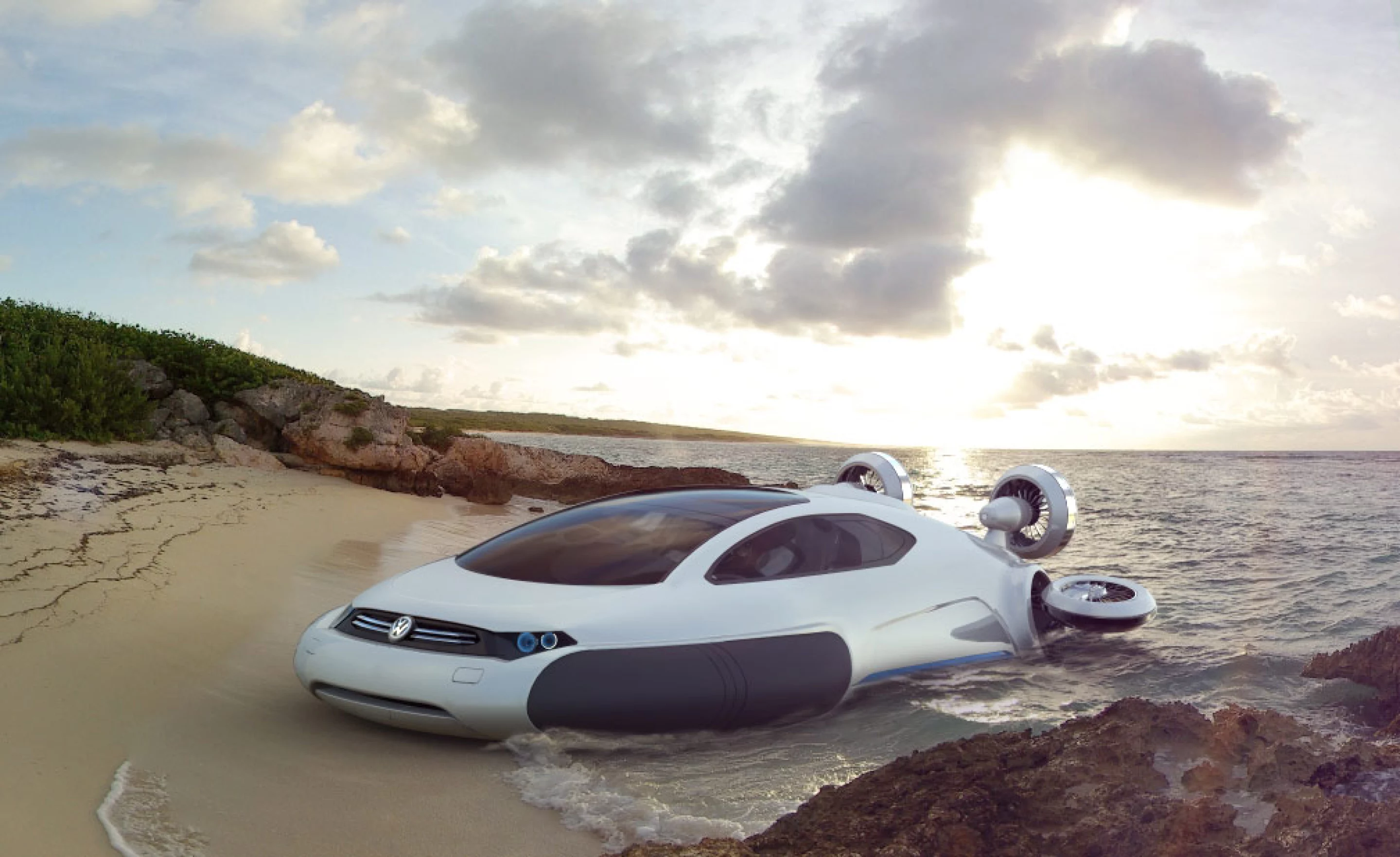 The go anywhere Aqua hybrid hovercraft concept