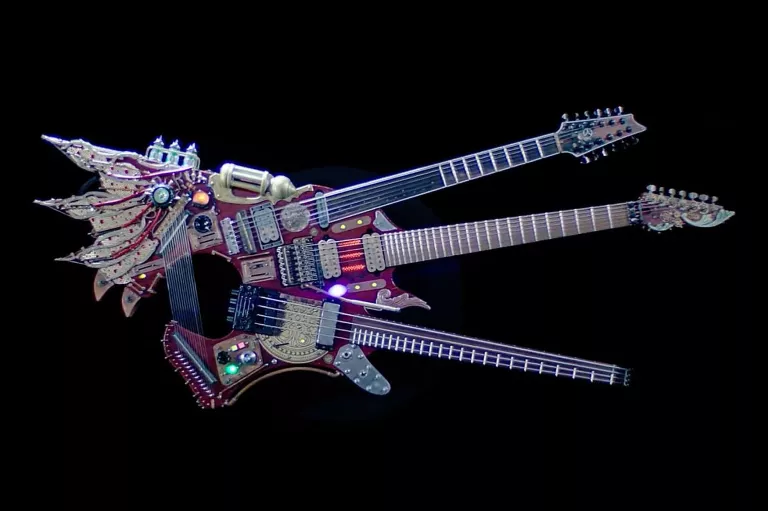 Ibanez reveals crazy three-necked Hydra guitar built for Steve Vai