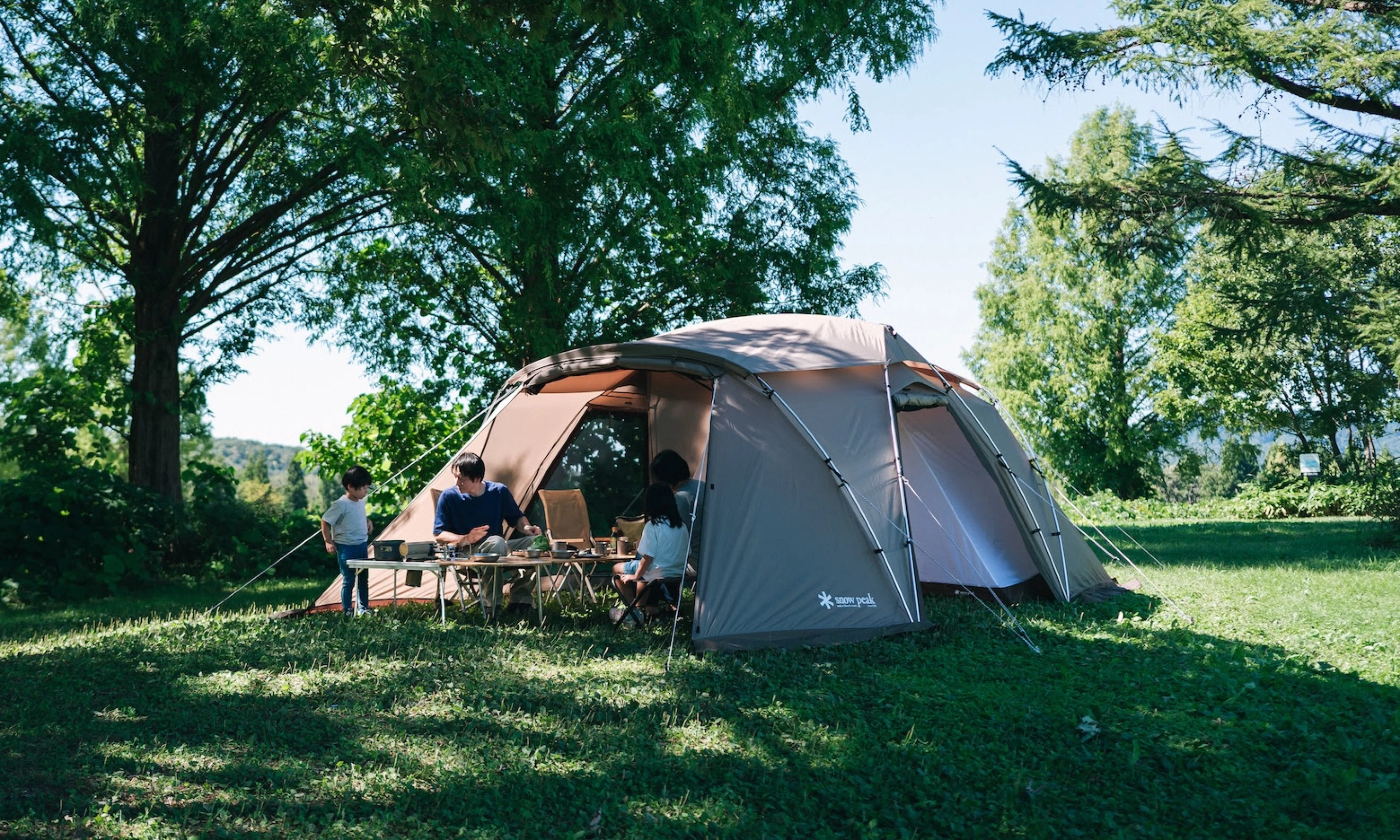 Snow Peak Land Nest multi-room family glamping tent