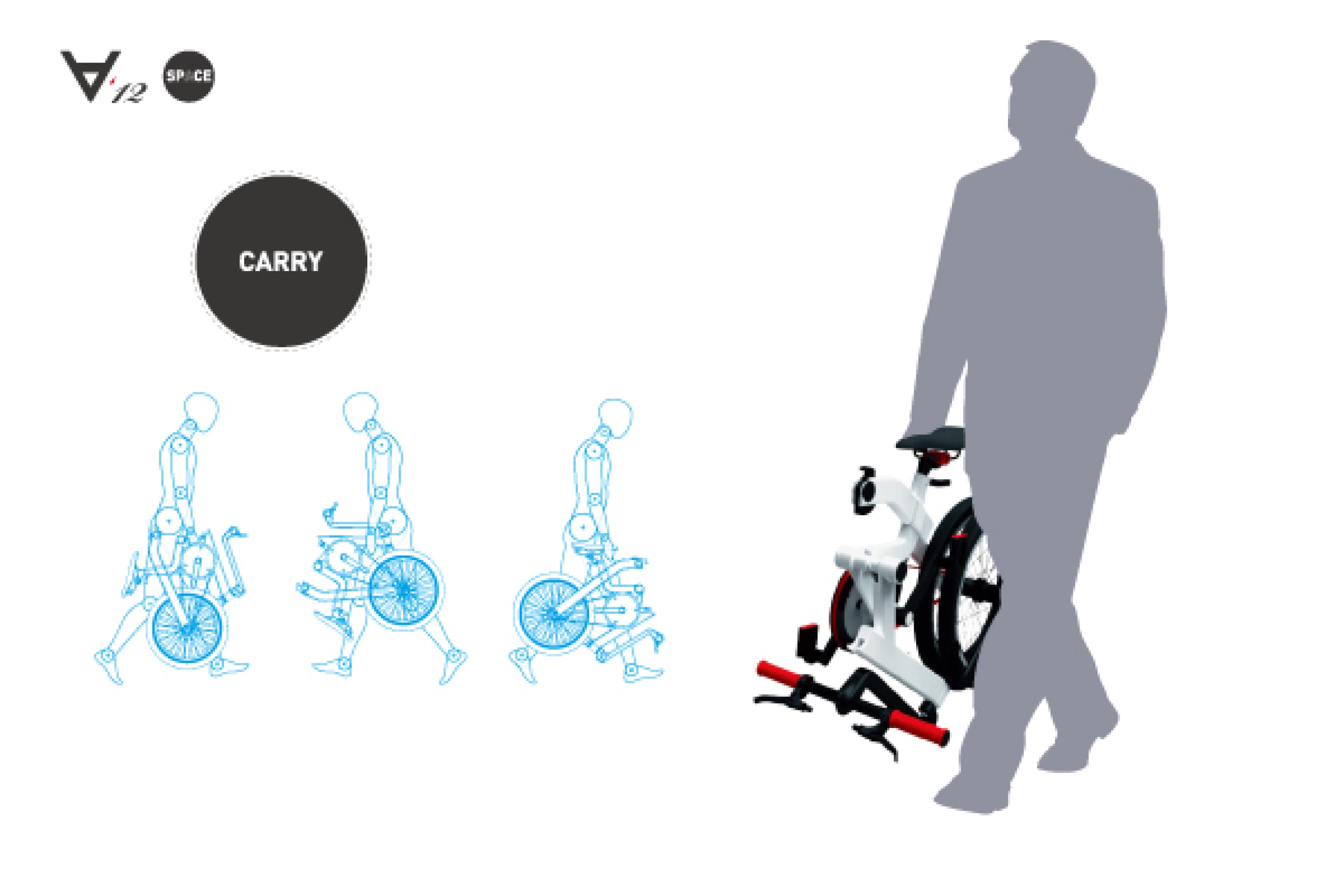 SPACE folding bike unfolds with a touch
