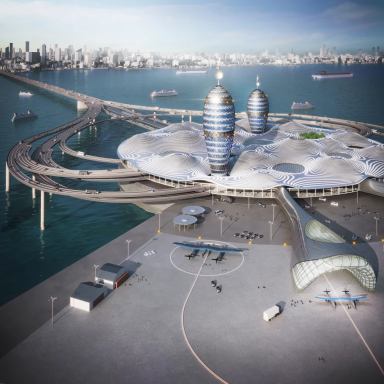 Futuristic "Spaceport Japan" concept floated for Tokyo Bay