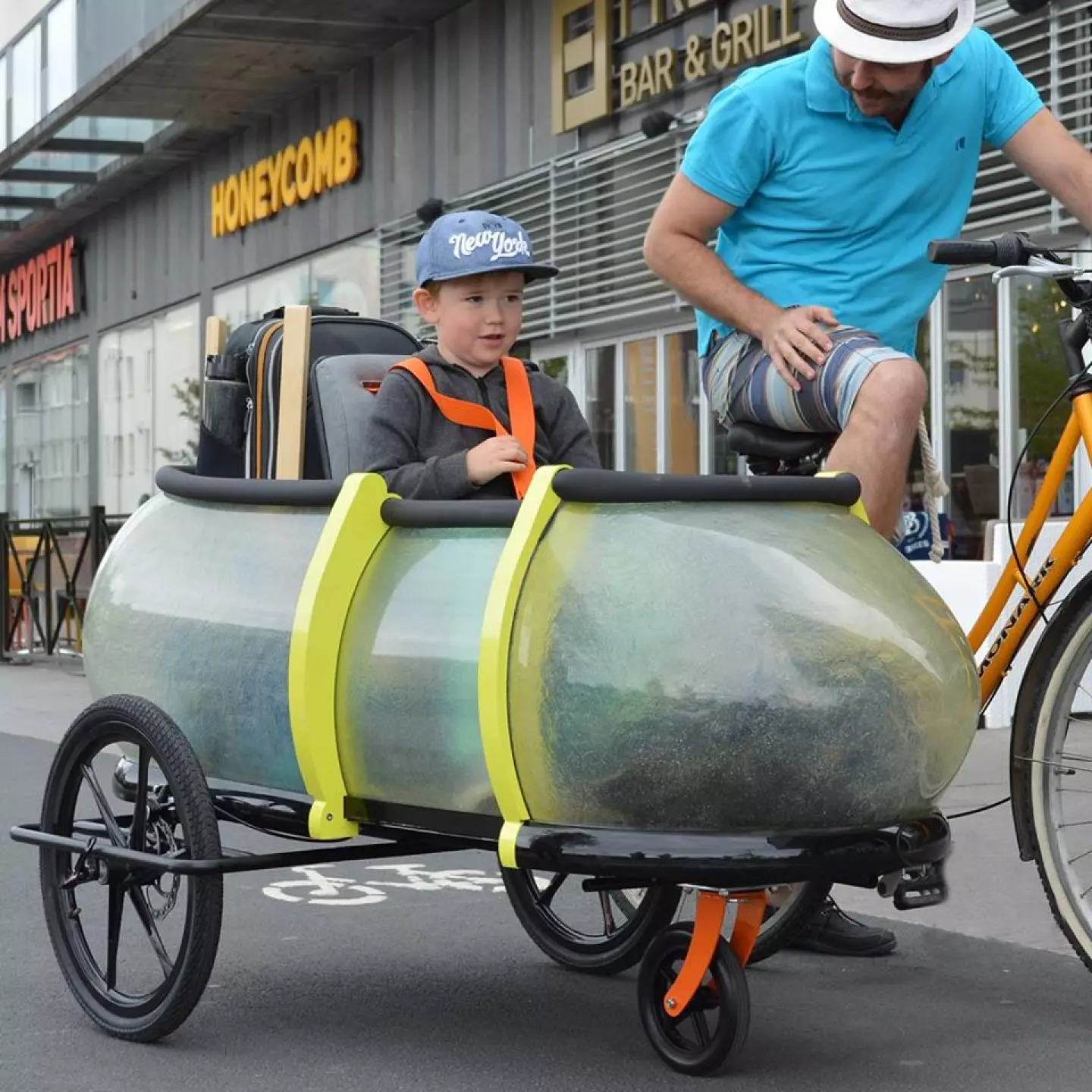 Here's that glowing, telescoping bicycle sidecar you've been looking for