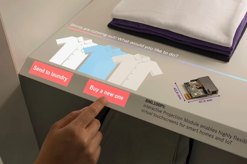 Bosch's tiny laser projection module puts touchscreens in your wardrobe