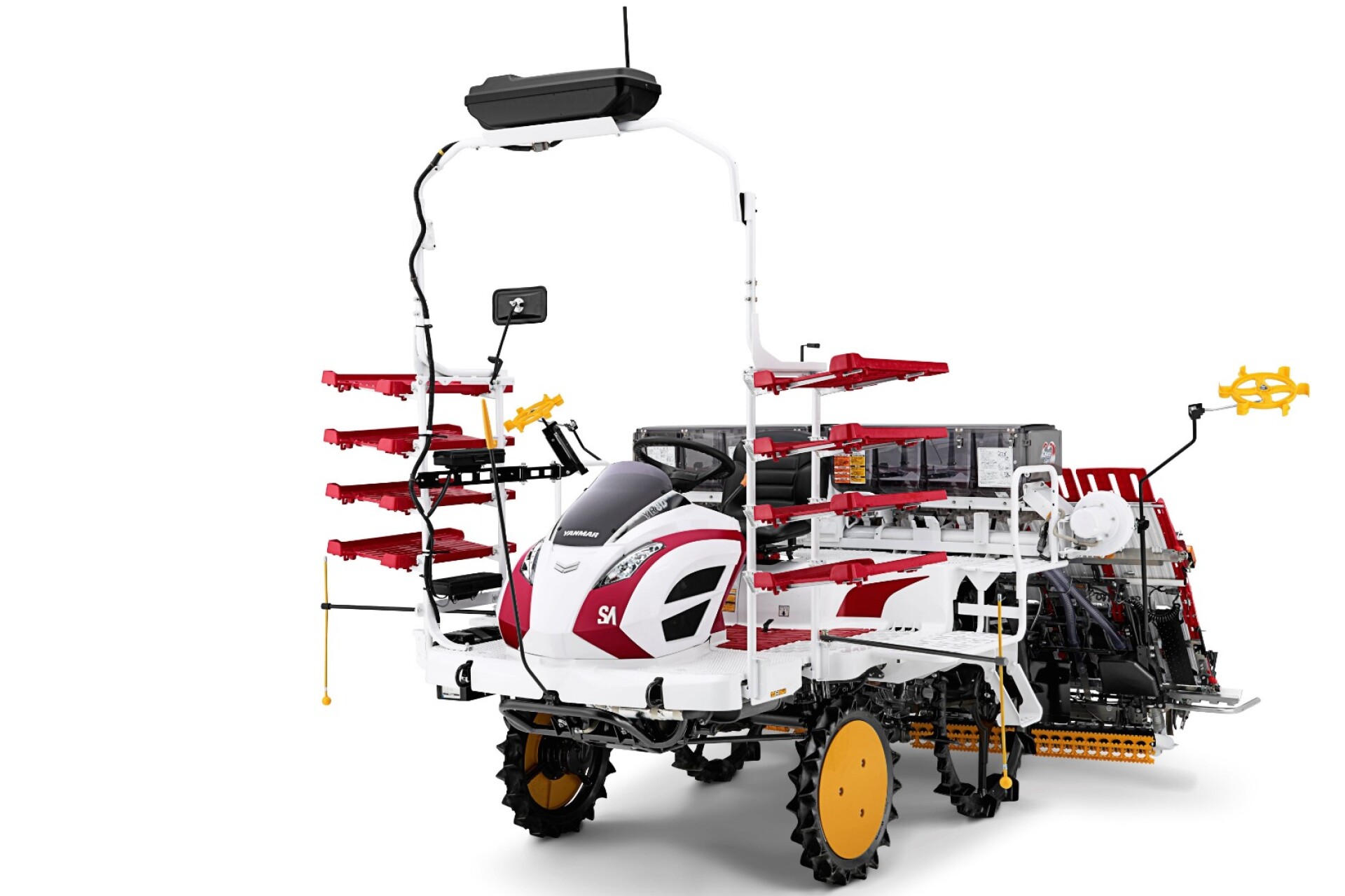 Autonomous rice transplanter set to head for the paddies