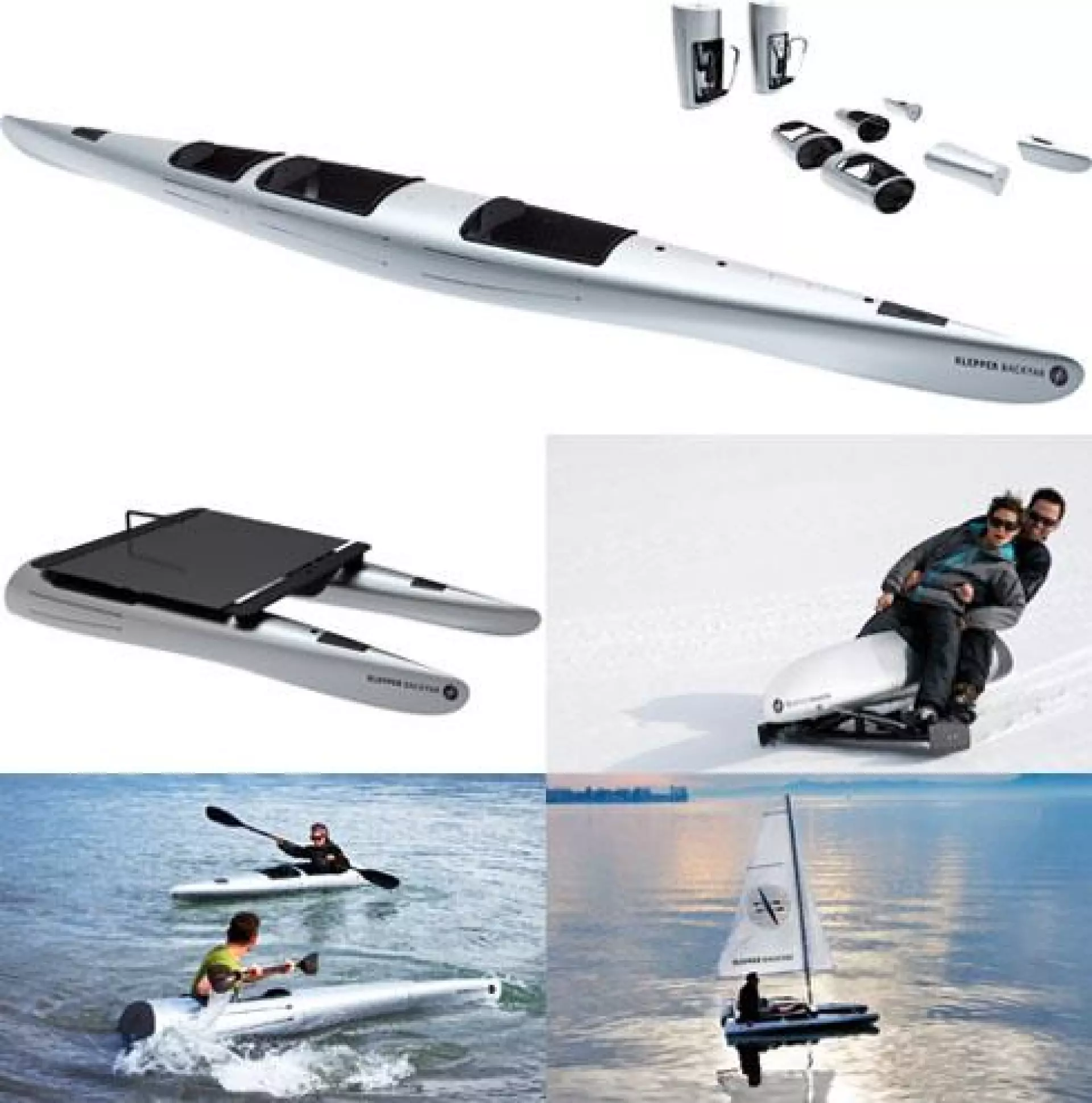 Modular Backyak is a sled, kayak, sailboat and backpack in one