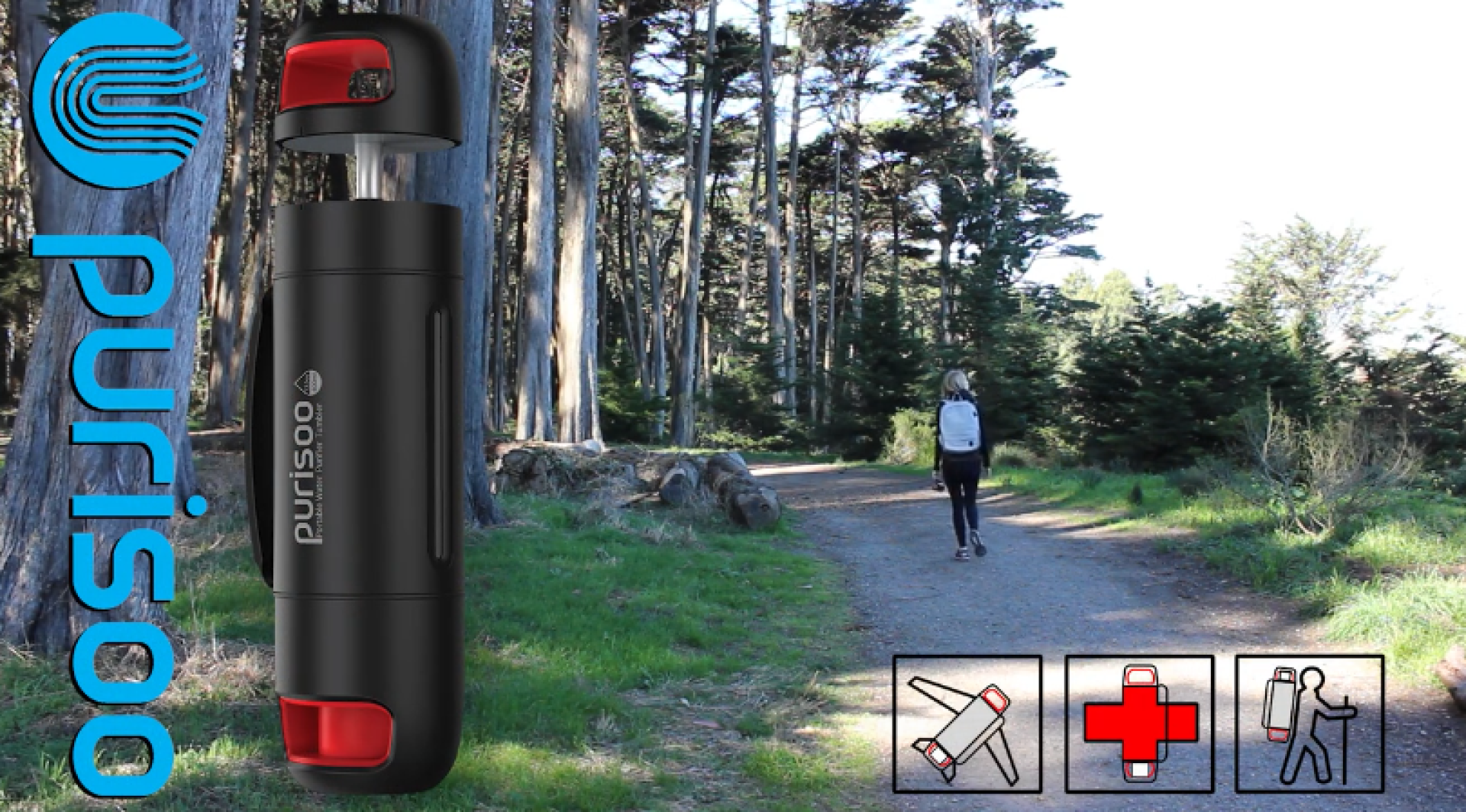 Purisoo bottle draws, filters and carries water in one convenient package