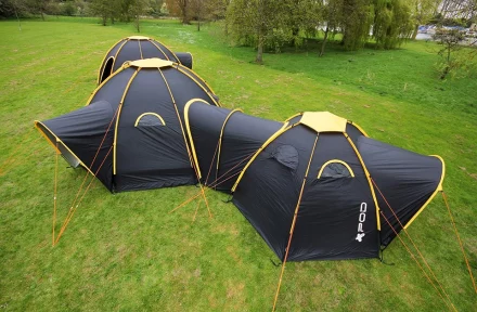 Modular Pod Tents bring campers together under the one roof