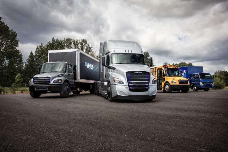 Daimler unveils heavy-duty eCascadia and medium-duty eM2 electric trucks