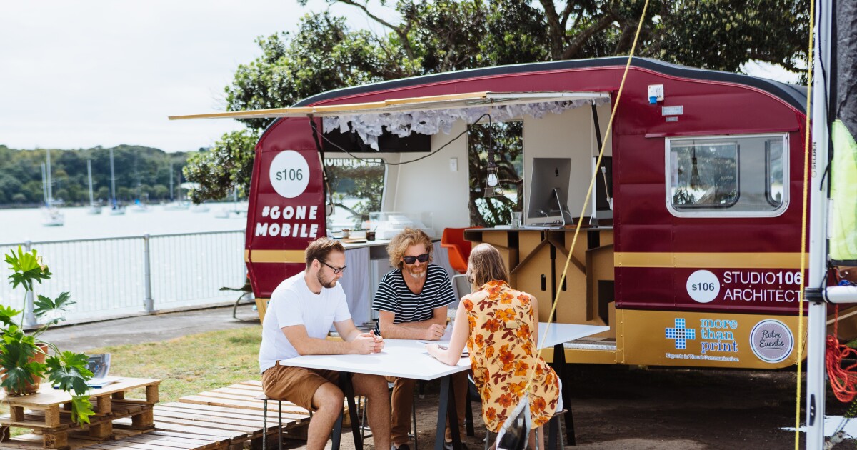 NZ architects transform retro caravan into a mobile office