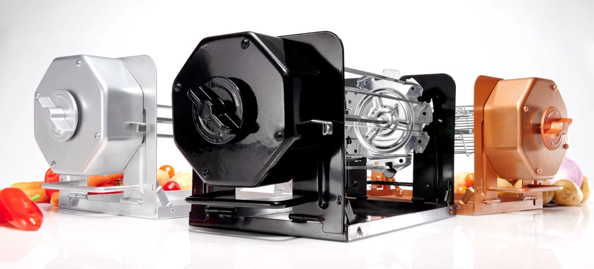 Turn out mouth-watering meals with this self-rotating rotisserie