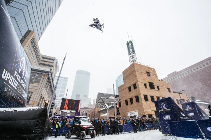 Video: 100-foot snowmobile flip ends all too predictably