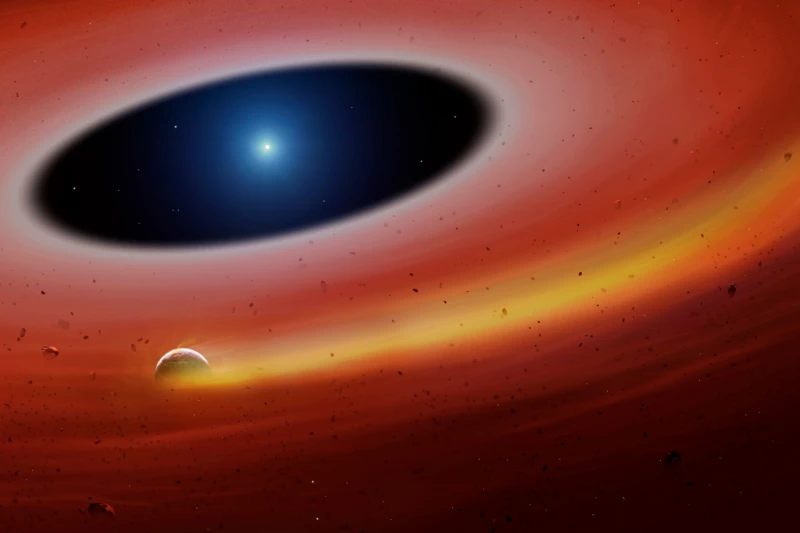 Planetary core orbiting dying star echoes the twilight of our solar system