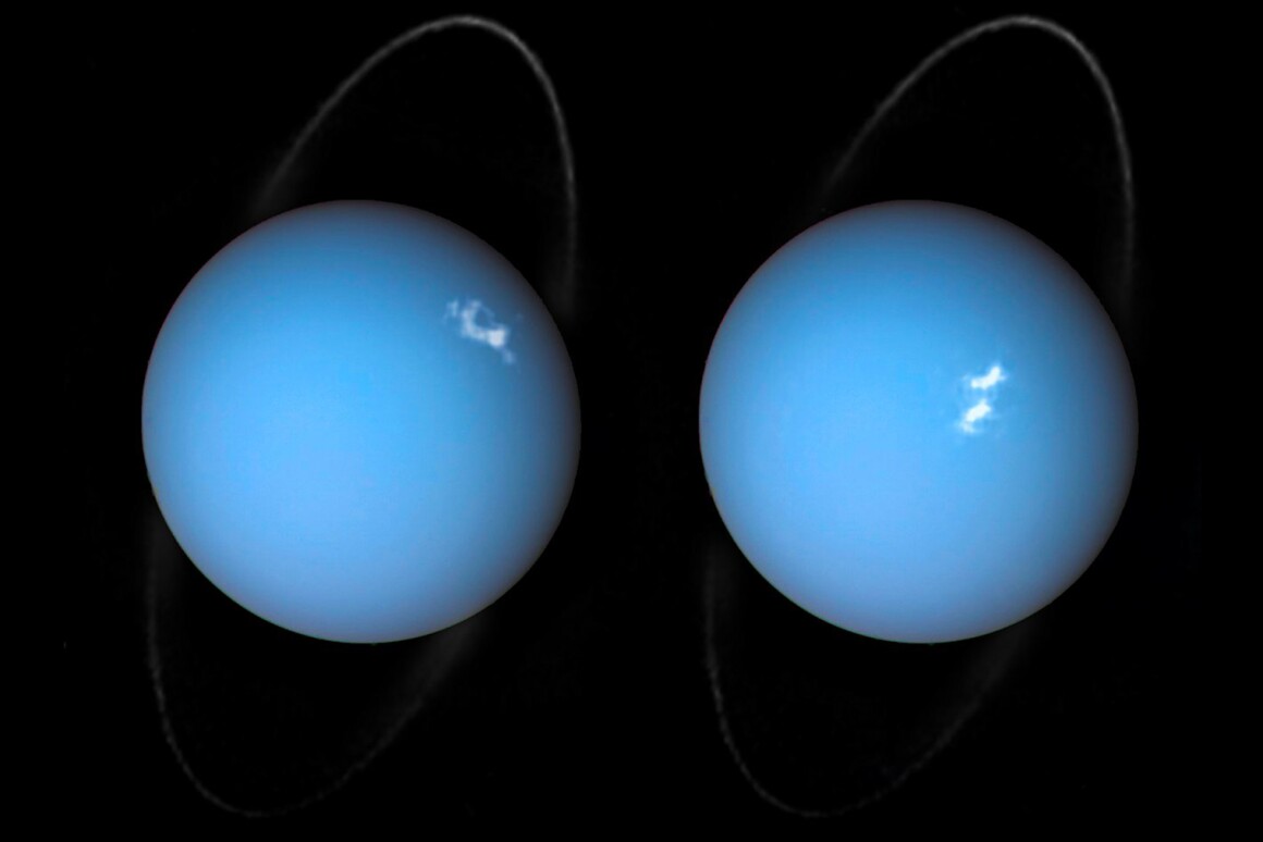 Intense auroras adorn Uranus in new Hubble image release