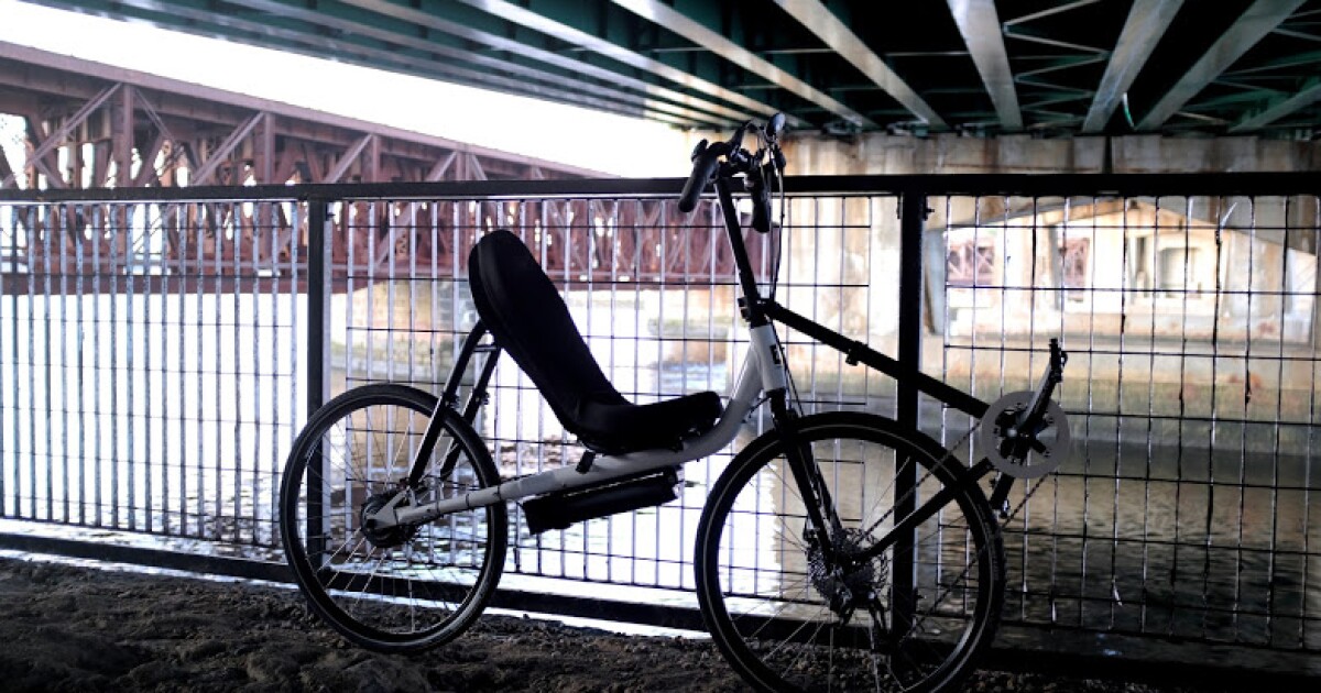 Quirky front-drive recumbent bike goes electric