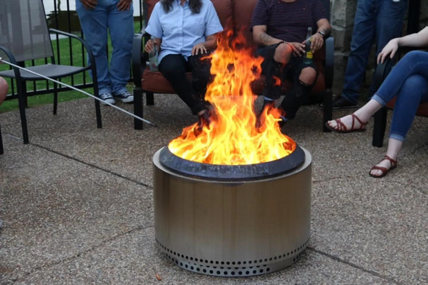 Yukon fire pit fans the flames for clean-burning fun