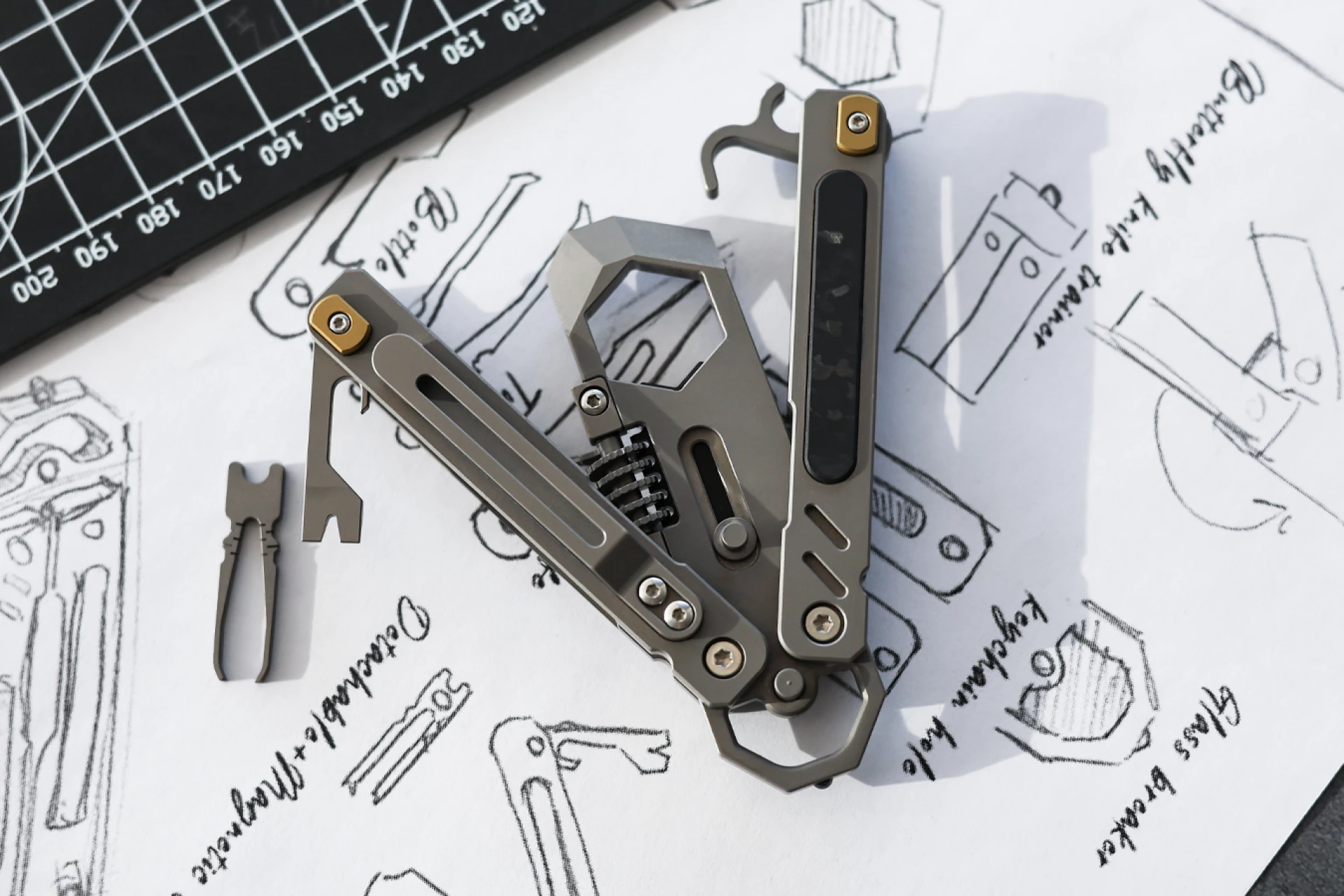 Nine-function butterfly knife multitool channels your inner gangsta