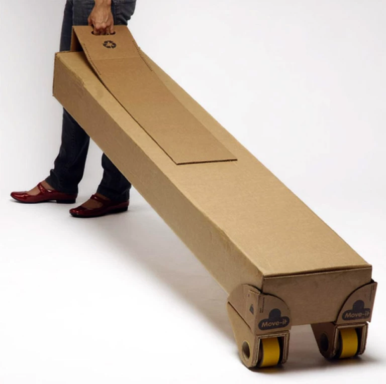 Move-it: recyclable, removable cardboard parts that turn a box into a ...