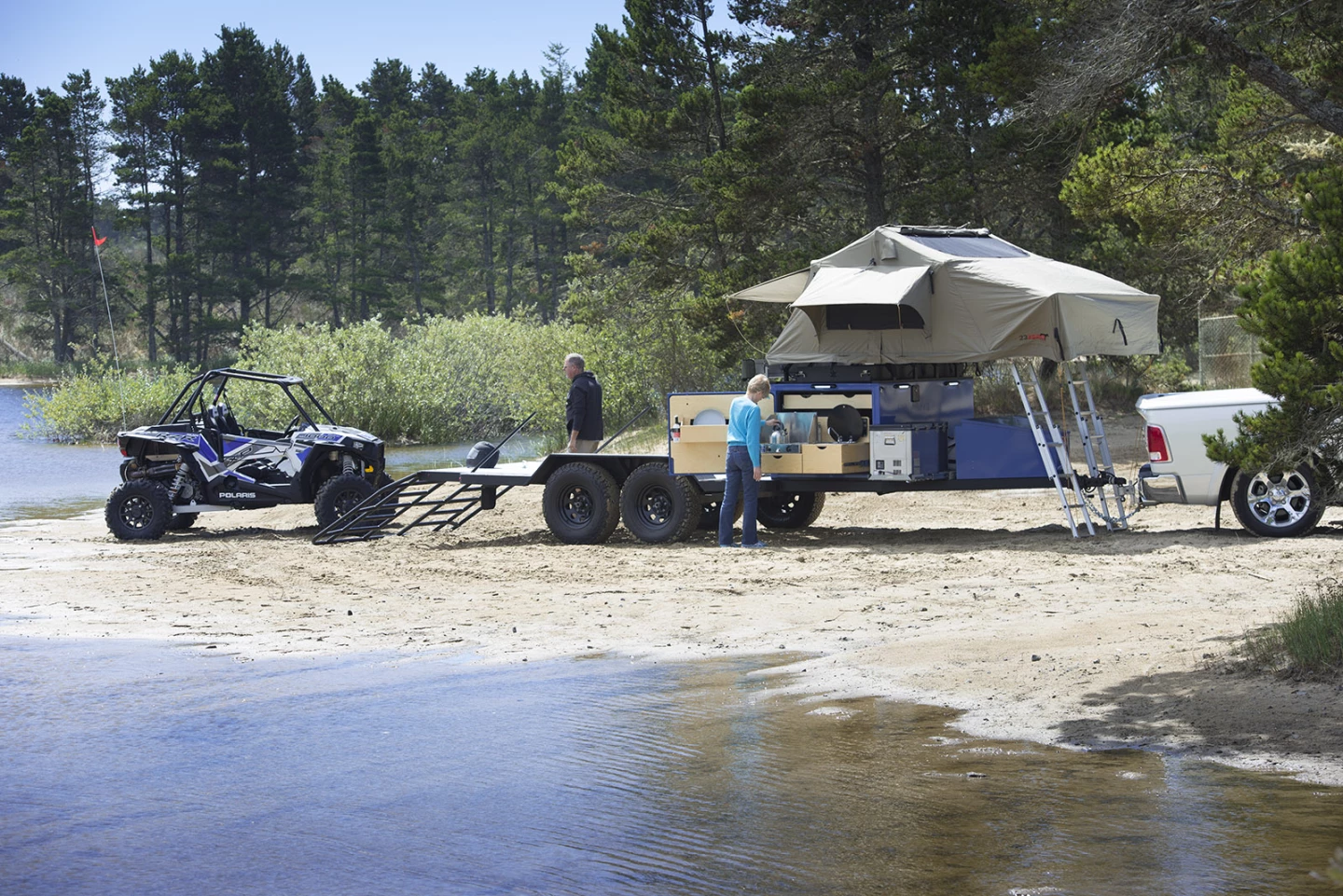 The Turtlebacker flatbed camping trailer plays hard, sleeps well