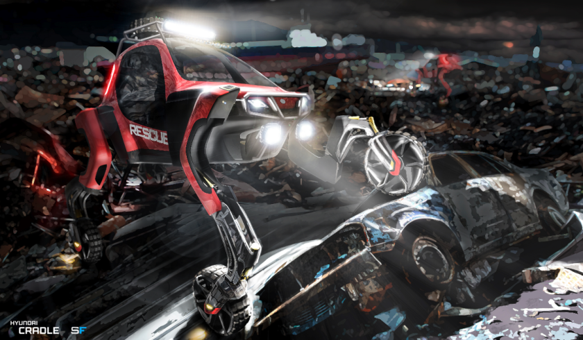 Hyundai's Elevate robotic walking car steps out of the shadows