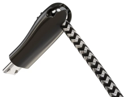 Rotating charger cable stays flexible to avoid the fray