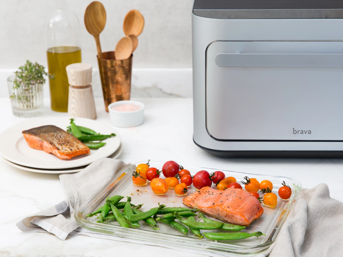Brava countertop oven cooks with visible and infrared light